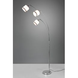 Stehlampe "DAVOS, Stehleuchte 3-flammig exkl 3xE14 max 28W Fußschalter 185cm hoch", 3, Ø 12cm H: 185cm, 1 Stk., silber, REALITY LEUCHTEN, Wohnzimmer,