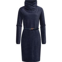 Ragwear Damen Sweatkleid "Belita", blau, Gr. XL, Strick, Obermaterial: 62% Baumwolle, 35% Polyester, 3% Elasthan, Kleider, warmes Cord-Kleid mit