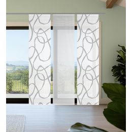 Schiebegardine Vision S, B:60cm H:260cm, grau, Polyester, Wohnzimmer, Gardinen, "OPHELIA", Schiebevorhang,Bambusoptik,Digitaldruck,SET