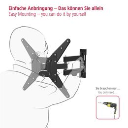 Hama TV-Wandhalterung "schwenkbar, vollbeweglich, 81 - 165 cm (32"- 65"), 43",50",55"", schwarz, Ger&auml;tehalterungen