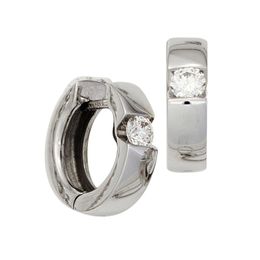 Jobo Damen Paar Creolen "Ohrringe Wei&szlig;goldohrringe 13 mm", 13mm, SI = kleine Einschl&uuml;sse, Diamanten Wei&szlig;gold 585wei&szlig;gold 585, Diamanten, Wei&szlig;gold