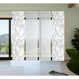 Schiebegardine Vision S, B:60cm H:260cm, grau, Polyester, Wohnzimmer, Gardinen, "OPHELIA", Schiebevorhang,Bambusoptik,Digitaldruck,SET