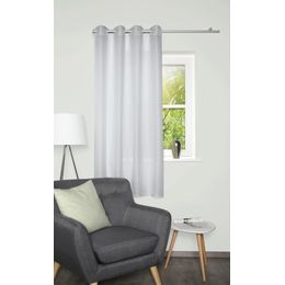 Vorhang HOME BASICS, B:135cm H:175cmsilberfarben, Polyester, Wohnzimmer, Gardinen, "BENOGA", Ösenschal, Uni, Dekostruktur