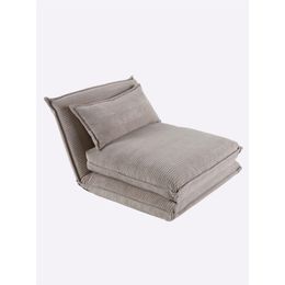 Sessel HEINE HOME, B:85cm H:70cm T:74cm, grau, 100% Polyester, Gestell:100% Metall, Schlafzimmer, Sessel