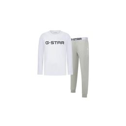 G-Star Raw G-STAR Damen Schlafanzug "Pyjama STONE Pyjama", Gr. XXLweiß, grau, Obermaterial: 95% Baumwolle CO. 5% Elasthan EL., Homewear-Sets