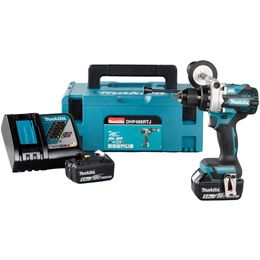 Makita Akku-Schlagbohrschrauber "DHP486RTJ", blau, Bohrmaschinen, inkl. 2 Akkus 18V / 5,0 Ah und Aufbewahrungskoffer
