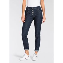 Please Jeans Damen 5-Pocket-Jeans, blau, Gr. S, Abriebeffekte, Denim/Jeans, Obermaterial: 98% Baumwolle, 2% Elasthan, Jeans, Sichtbare Knopfleiste