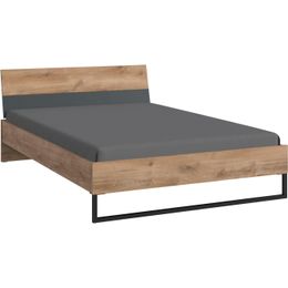 Einzelbett wimex, B:146cm H:71cm L:210cmplankeneiche nachbildung, grafit, plankeneiche nachbildung, grafit, plankeneiche nachbildung, schwarz,