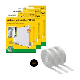 Schellenberg Aufputz-Gurtwickler "Flexo f&uuml;r das Rollladensystem Mini, inkl. Rollladengurt in wei&szlig;", 3 Stk., wei&szlig;, Gurtwickler, Aufschraubwickler