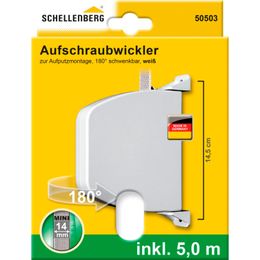 Schellenberg Aufputz-Gurtwickler "Aufschraubwickler für das Rollladensystem Mini", 1 Stk., weiß, Gurtwickler, schwenkbar, mit vormontiertem