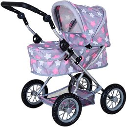 KNORRTOYS Kinder Puppenwagen "First", rosa, Kunststoff, Metall, Stoff, B:42cm H:70cm T:64cm, Puppenwagen