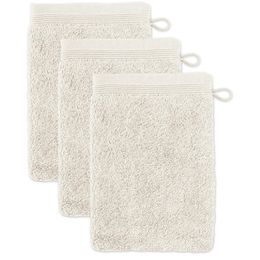 M&ouml;ve Waschhandschuh M&Ouml;VE, B:15cm L:20cm, beige, Baumwolle, Waschlappen, "Superwuschel", Waschhandschuh Set mit Bord&uuml;re, 100% Premium Cotton Baumwolle,