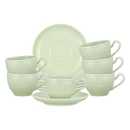 Seltmann Weiden Espressotasse "Espressotassen mit Untertassen Amina 100 ml 6er Set", 12 tlg.seladon, Trinkgef&auml;&szlig;e