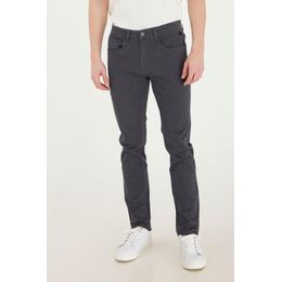5-Pocket-Hose Blend "BHSaturn", Herren, Gr. 32, Länge 30, grau (ebony grau), Web, 98% Baumwolle, 2% Elasthan, unifarben, regular fit lang, Hosen 5-Pocket-Hose, Chinohose mit zahlreichen Leder-Logopatches
