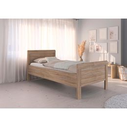 Bett Rauch, B:109cm H:94cm L:210cm, braun, Schlafzimmer, Betten, "Bett Einzelbett Stollenbett EVELYN", in Komforth&ouml;he aus Holzwerkstoff in elegantem