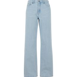 Karl Kani Damen Bequeme Jeans "Karl Kani Signature K Straight Leg Denim bleached"bleached blau, Gr. 27, unifarben, 100% Baumwolle, Jeans