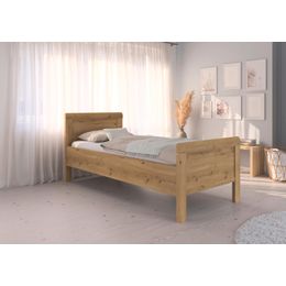 Bett Rauch, B:99cm H:94cm L:210cm, braun, Schlafzimmer, Betten, "Bett Einzelbett Stollenbett EVELYN", in Komforth&ouml;he aus Holzwerkstoff in elegantem