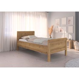 Bett Rauch, B:109cm H:94cm L:210cm, braun, Schlafzimmer, Betten, "Bett Einzelbett Stollenbett EVELYN", in Komforth&ouml;he aus Holzwerkstoff in elegantem