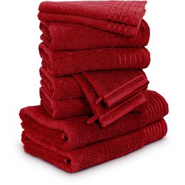 M&ouml;ve Handtuch Set M&Ouml;VE, rot, Walkfrottier, Obermaterial: 100% Baumwolle, Handtuch-Sets, "New Classic", Waschhandschuhen, G&auml;ste-, Hand- und Duscht&uuml;chern,