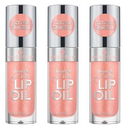 Essence Kinder Lipgloss "hydra kiss LIP OIL"cookie sparkle, Lippen-Kosmetika, 3-tlg., glänzend, pflegend, feuchtigkeitsspendend
