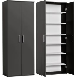 Mehrzweckschrank Procontour, B:64cm H:167cm T:34cm, grau, K&uuml;che, Schr&auml;nke, "Haushaltsschrank Clara BESTSELLER", H&ouml;he 167cm mit variabel verstellbaren