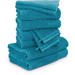 M&ouml;ve Handtuch Set M&Ouml;VE, blau, Walkfrottier, Obermaterial: 100% Baumwolle, Handtuch-Sets, "New Classic", Waschhandschuhen, G&auml;ste-, Hand- und Duscht&uuml;chern,