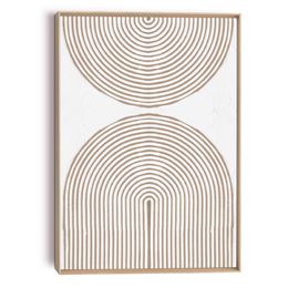 Wandbild Reinders, B:50cm H:70cm T:3cmfarbe bild(er): beige, Wohnzimmer, Bilder, "Reliefb&ouml;gen", Wohnzimmer - Beige - MDF - Abstrakt - 50x70 cm