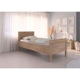 Bett Rauch, B:99cm H:94cm L:210cm, braun, Schlafzimmer, Betten, "Bett Einzelbett Stollenbett EVELYN", in Komforth&ouml;he aus Holzwerkstoff in elegantem