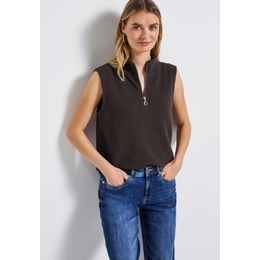 Street One Damen Rollkragenpulloverdeep roast braun, Gr. 44, unifarben, Strick, Obermaterial: 49% Baumwolle, 49% Polyester, 2% Elasthan, Pullover,