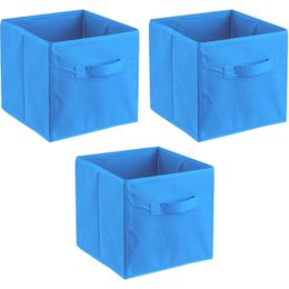Aufbewahrungsbox ADOB, B:31cm H:31cm T:31cm, blau, Stoff, Kinderzimmer, Aufbewahrungsboxen, "Faltboxen", Inklusive Haltegriff