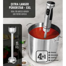 Gastroback Stabmixer "Powermix Stabmixer Professional 1.500W", silber, Mixer, inkl. 5-teiligem Zubeh&ouml;r
