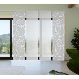 Schiebegardine Vision S, B:60cm H:260cm, grau, Polyester, Wohnzimmer, Gardinen, "OPHELIA", Schiebevorhang,Bambusoptik,Digitaldruck,SET