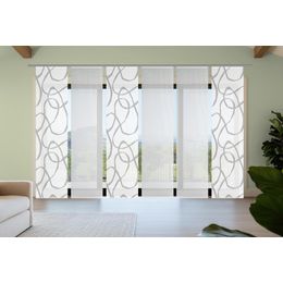Schiebegardine Vision S, B:60cm H:260cmgrau, Polyester, Wohnzimmer, Gardinen, "OPHELIA", Schiebevorhang,Bambusoptik,Digitaldruck,SET