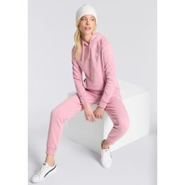 Puma Damen Trainingsanzug "HOODED SWEAT SUIT FL CL"poised pink, Gr. XL, unifarben, Fleece, Obermaterial: 66% Baumwolle, 34% Polyester, Sportanz&uuml;ge