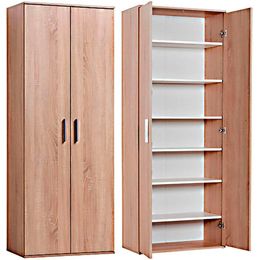 Mehrzweckschrank Procontour, B:64cm H:167cm T:34cm, braun, K&uuml;che, Schr&auml;nke, "Haushaltsschrank Clara BESTSELLER", H&ouml;he 167cm mit variabel
