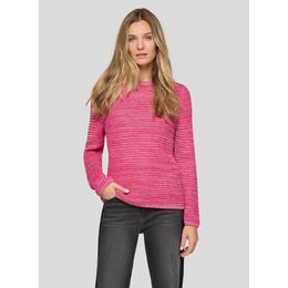 Strickpullover Rabe "Pullover", Damen, Gr. 50, pink, 48%Baumwolle, 47%Polyacryl, 5%Polyester, geringelt, gerade, gerader Abschluss, Pullover Strickpullover