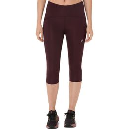 asics Damen Lauftights "ROAD HIGH WAIST CAPRI TIGHT"schwarz currant, Gr. XS, Obermaterial: 78% Polyester, 22% Elasthan, Hosen