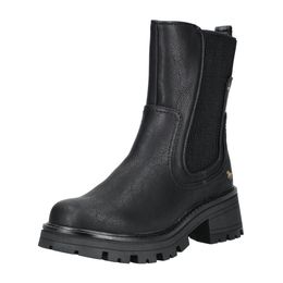 Mustang Shoes Damen Stiefelette "Mustang Shoes Stiefelette Lederimitat/Textil", Gr. 42, schwarz, Lederimitat, Textil, Schuhe