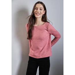 Street One Damen Strickpullover, rosa, Gr. 44, Strick, Obermaterial: 57% Viskose, 24% Polyester, 17% Polyamid, 2% Elasthan, Pullover, mit Struktur