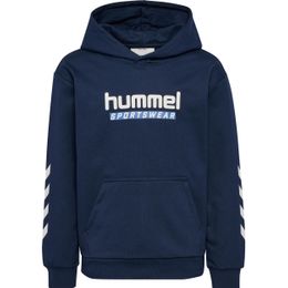 Hummel M&auml;dchen Kapuzensweatshirt, blau, Gr. 158, Obermaterial: 80% Baumwolle, 20% Polyester, Sweatshirts