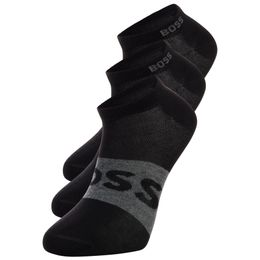 BOSS Herren Sneakersocken "3P AS Logo CC", Gr. 43schwarz 001, Baumwollmischung, Socken