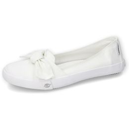 Damen Ballerina, Dockers by Gerli, Gr. 44, wei&szlig;, Textil, Schuhe, Freizeitschuh mit auff&auml;lliger Schleife