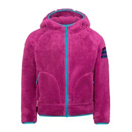 Trollkids Mädchen Fleecejacke "GIRLS BORGUND JACKET XT"bright berry, schwarz turquoise, Gr. 116, Obermaterial: 100% Polyester, Jacken