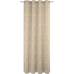 Vorhang Adam, B:145cm H:175cm, beige, Jacquard, Baumwolle (Bio-Baumwolle), Wohnzimmer, Gardinen, "Flower Cuv&eacute;e Light", aus 100% Bio-Baumwolle, Made