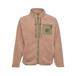 Karl Kani Herren Winterjacke "Karl Kani Herren KM234-007-1 KK OG Teddy Trackjacket"sand, dustygrün, Gr. S, mehrfarbig, 100% Polyester, Jacken