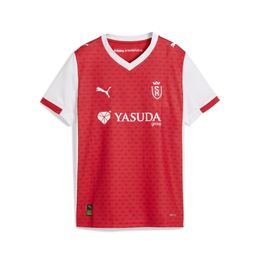 Puma Jungen Trainingsshirt "Stade de Reims 25/26 Heimtrikot Jugendliche"rot wei&szlig;, Gr. 152, 100% Polyester, Shirts