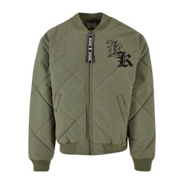 Karl Kani Damen Bomberjacke "Karl Kani Herren KM224-021-1 KK OG Old English Quilted Bomber"military grün, Gr. XS, mehrfarbig, 100% Polyester, Jacken