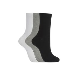 G-Star Raw G-STAR Damen Kurzsocken "SNOWFLAKE, 3 PACK ANKLET SOCKS", Gr. 39hellwei&szlig;, light grau marl, schwarz, Baumwollmischung, unifarben, Socken, unifarben
