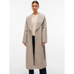 V&eacute;ro Moda VERO MODA Damen Langmantel "VMANNE BERGEN XTRA LONG COAT GA", silber, Gr. S, meliert, Web, Obermaterial: 100% Polyester, M&auml;ntel