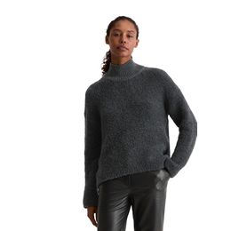 Marc O'Polo MARC O'POLO Damen Stehkragenpullover "aus Schurwolle-Alpakawolle-Mix", grau, Gr. M, unifarben, Obermaterial: 64% Wolle (Schafwolle), 28% Alpaka, 8%